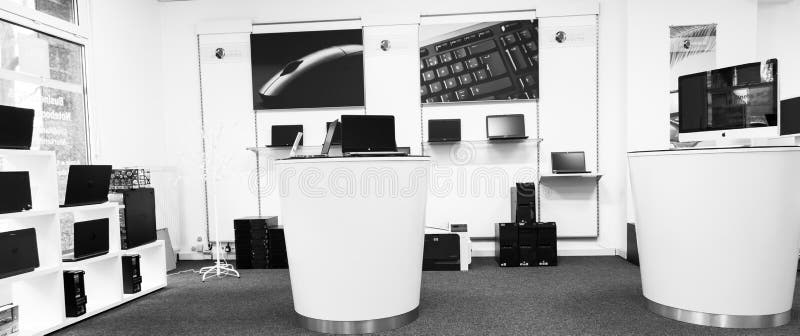 Computer Shop, Laptop, Concept Office Editorial Stock Image - Image of ...