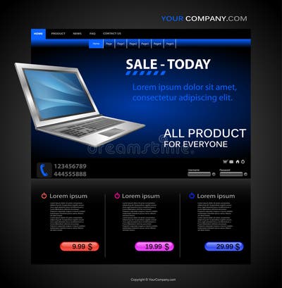 Computer shop web page stock vector. Illustration of banner - 22830806