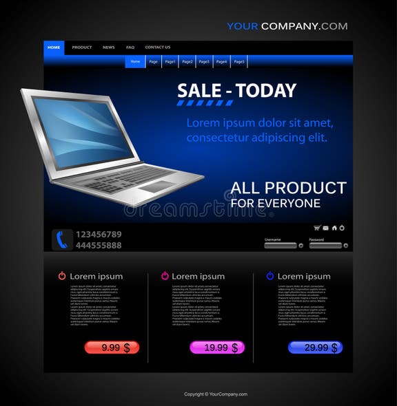 Computer shop web page stock vector. Illustration of banner - 22830806