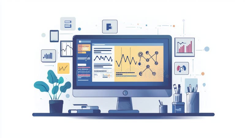 Data Visualization and Analytics on a Clean Workspace Desktop Setup ...