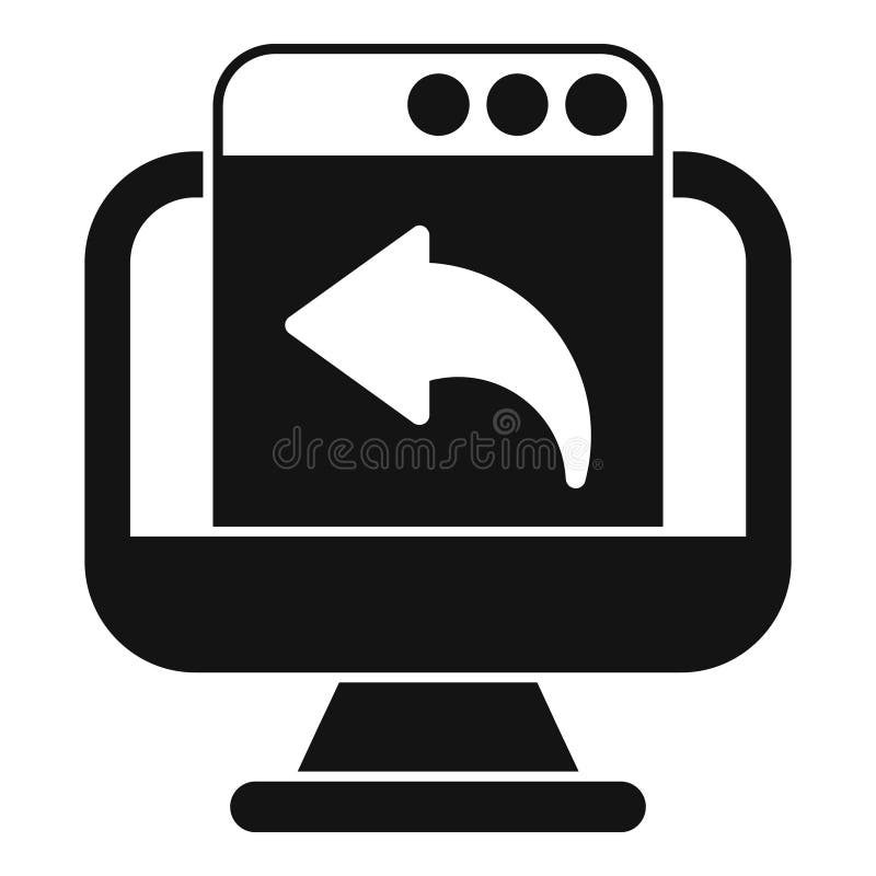 Computer Showing Back Arrow Icon for Website or App Stock Illustration ...