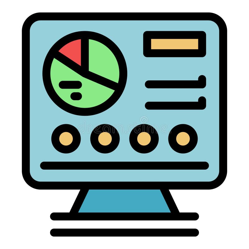 Computer Showing Business Dashboard with Analytics Data, Charts and Pie Graph Stock Vector ...