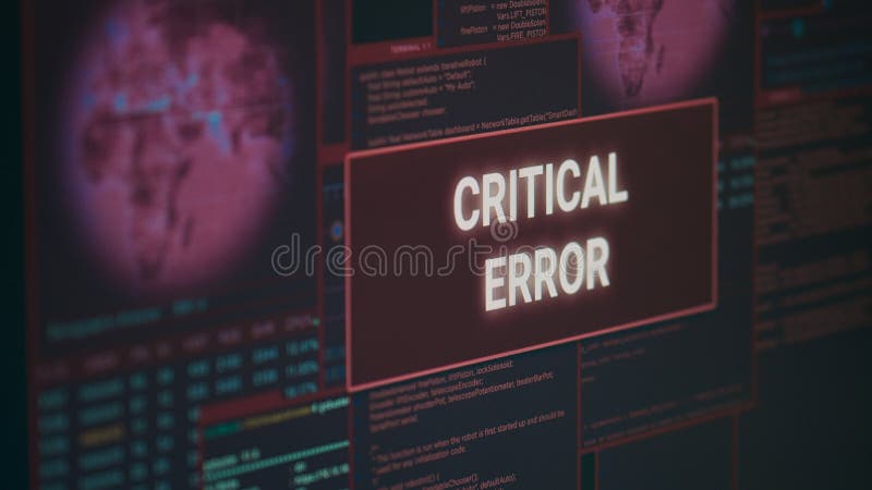 Computer Showing Hacking Alert And Critical Error Message Flashing On