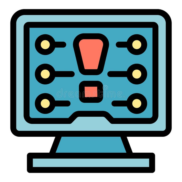 Computer Showing Monitoring System Interface with Buttons and ...