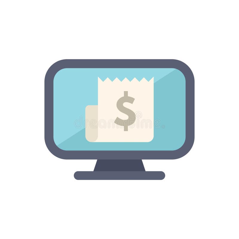 Computer Showing Online Invoice for Digital Payment Stock Vector ...
