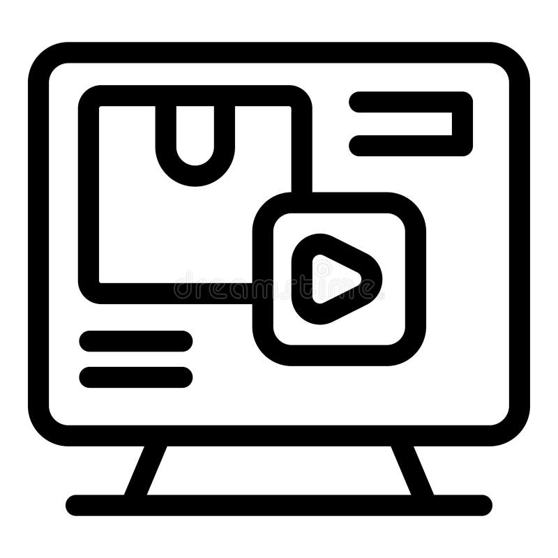 Computer Showing Online Product Packaging Video Tutorial Stock Vector ...
