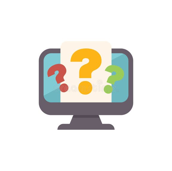 Computer Showing Question Marks on Screen Displaying Online Faq ...