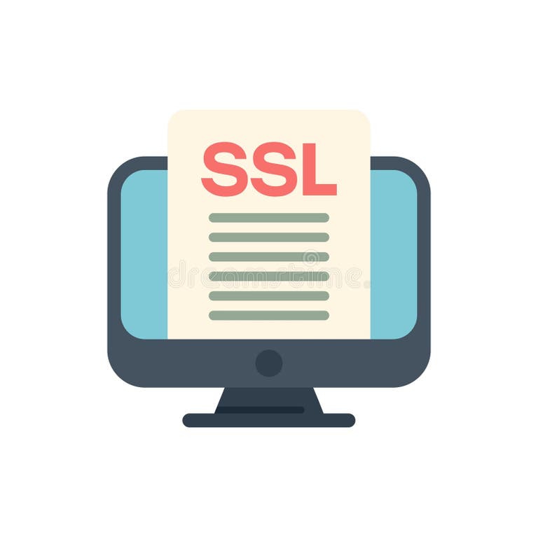 Computer Showing Ssl Certificate For Secure Connection Stock