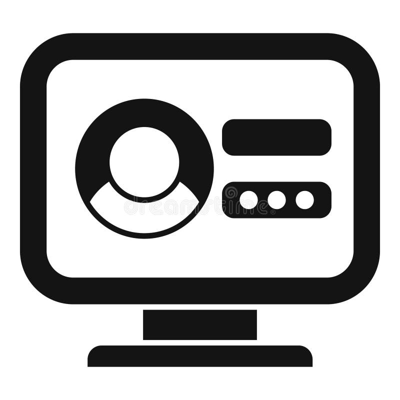 Computer Showing User Profile with Login and Password Stock Vector ...