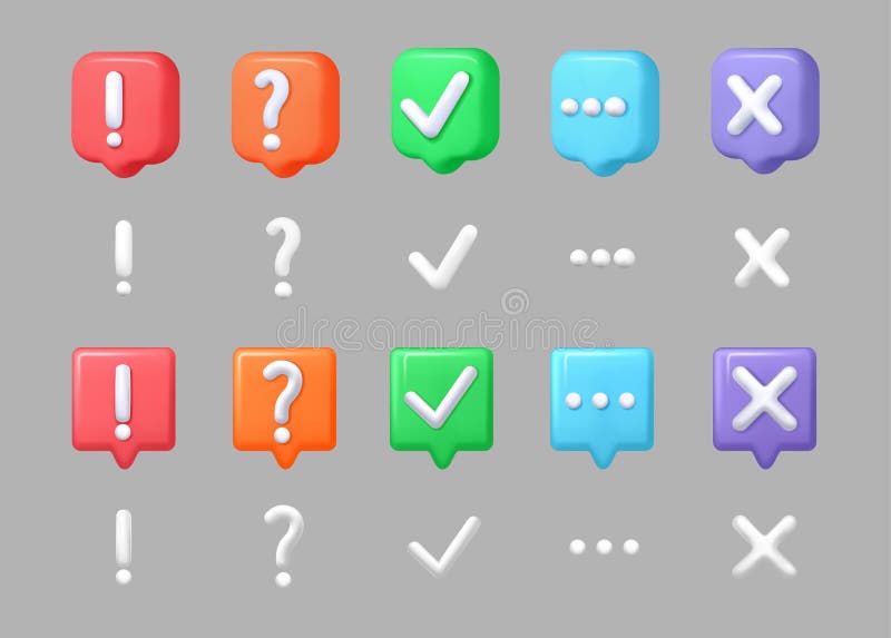 Computer Signs, Square Shaped 3d Badge Marks Stock Illustration ...