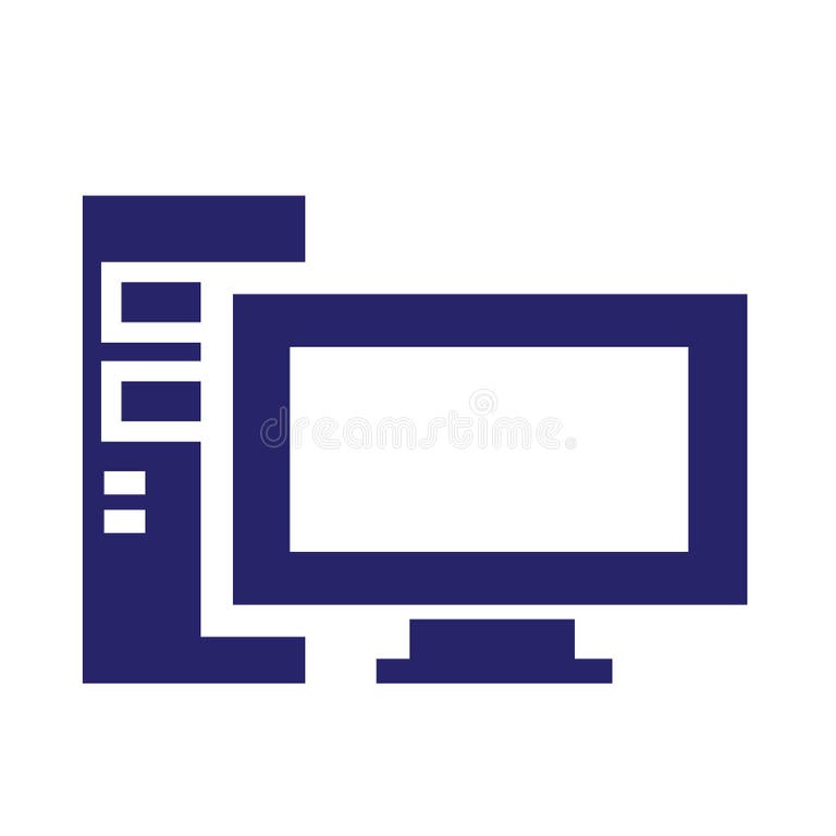 Computer Simpel Logo Icon Vector Ilustration Stock Vector ...