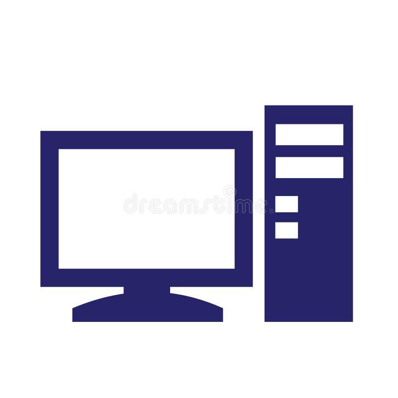 Computer Simpel Logo Icon Vector Ilustration Stock Vector ...