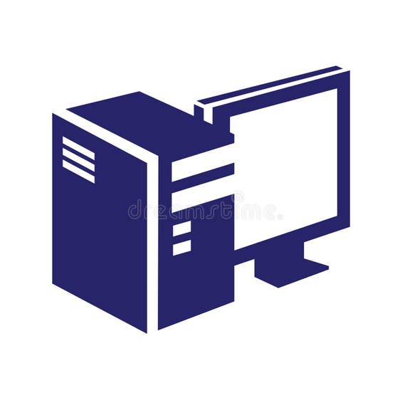 Computer Simpel Logo Icon Vector Ilustration Stock Vector ...