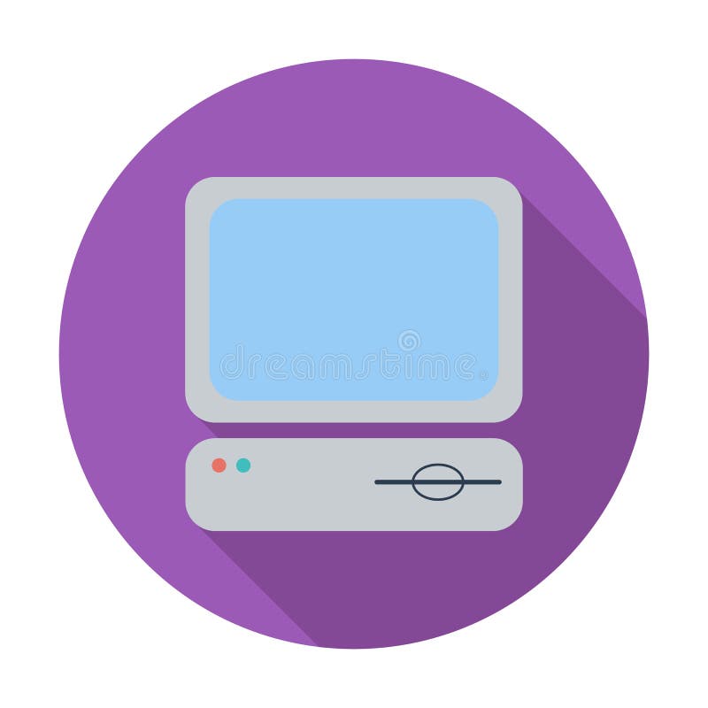 Computer flat icon stock vector. Illustration of white - 100095473