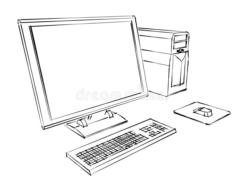 Computer Plans Blueprint stock illustration. Illustration of keyboard ...