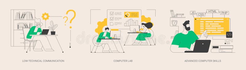 Computer Skills Requirement Abstract Concept Vector Illustrations ...