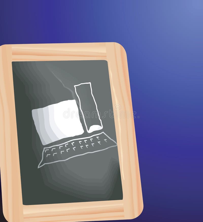 Computer Slate stock vector. Illustration of wood, keys - 3446003