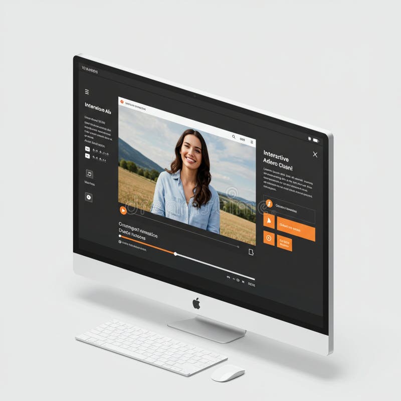 A Computer with a Sleek Silver IMac Design Displays a Web Interface ...