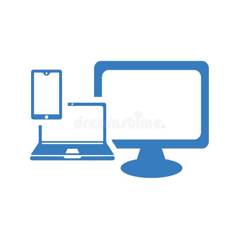 Computer, Smart Phone, Device Black Icon Stock Vector - Illustration of ...