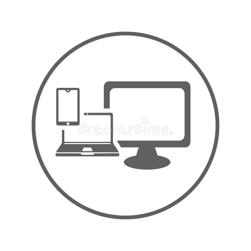 Computer, Smart Phone, Device Gray Icon Stock Vector - Illustration of ...