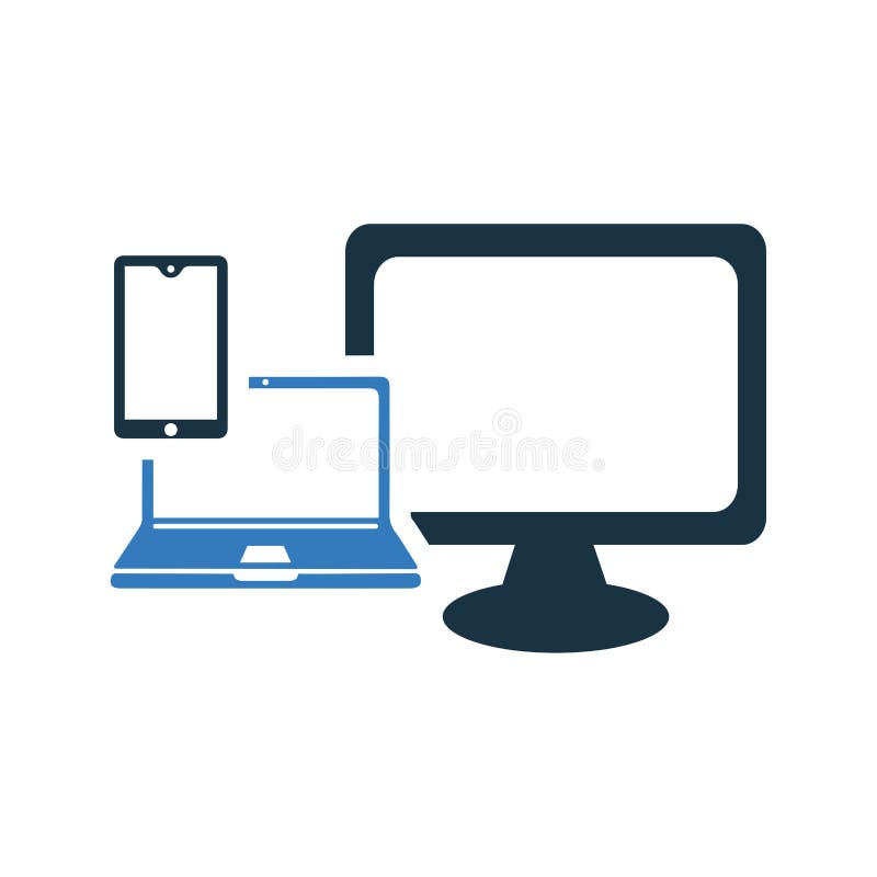 Computer, Smart Phone, Device Icon Stock Vector - Illustration of ...