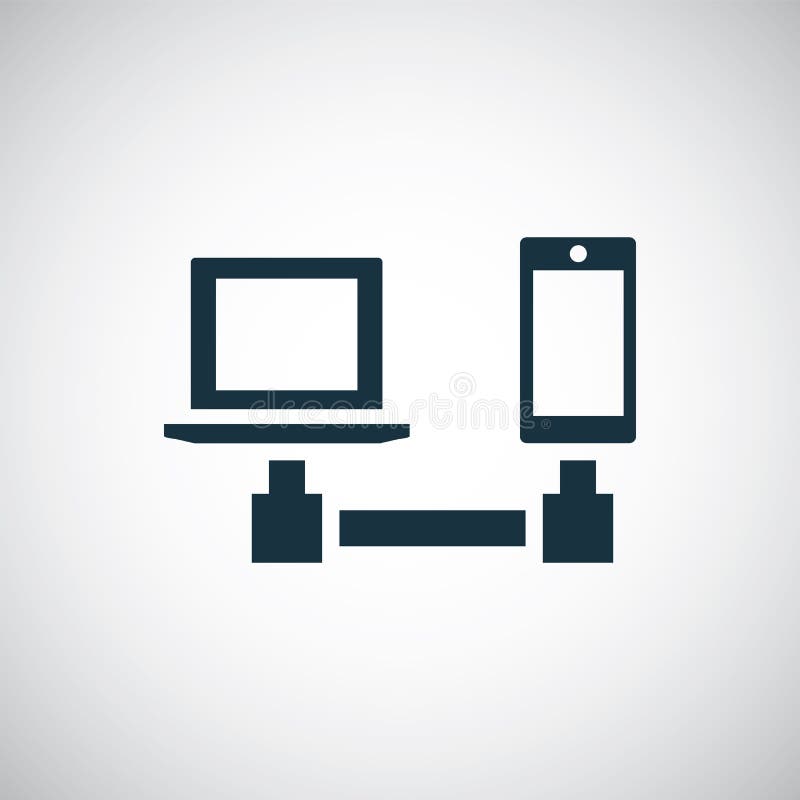 Computer Smartphone Connect Icon Trendy Stock Vector - Illustration of ...