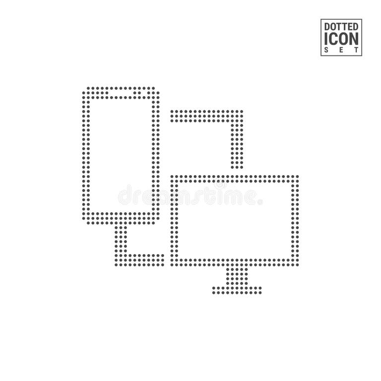 Computer and Smartphone Dot Pattern Icon. Connection Dotted Icon ...