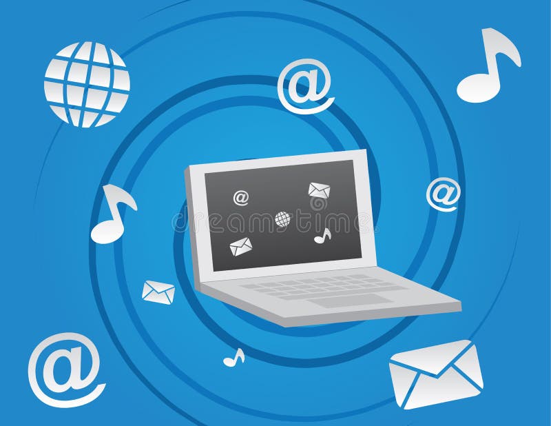 Computer Social Media Icons Stock Vector - Illustration of lines ...