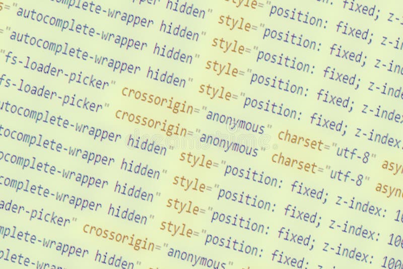 Computer Software Code. the Tilt of the Text. Toning in Retro Style ...