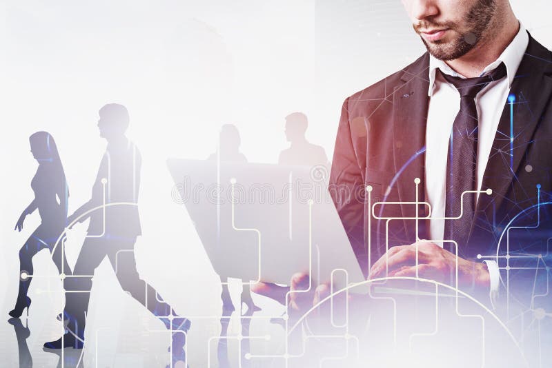 Computer Software Developer and His Team Stock Photo - Image of cyber ...