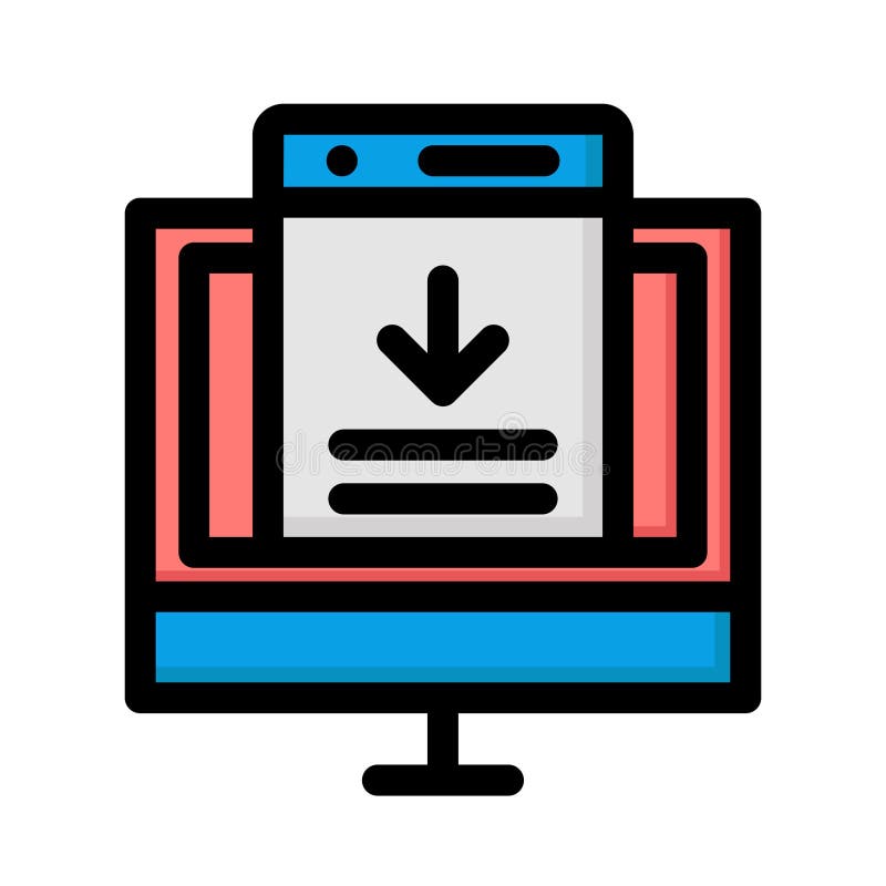 Computer Software Downloading Isolated Vector Icon Which Can Easily ...