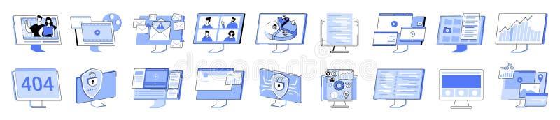Computer Software Interface Stock Vector - Illustration of screen ...