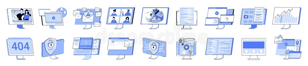 Computer Software Interface Stock Vector - Illustration of screen ...