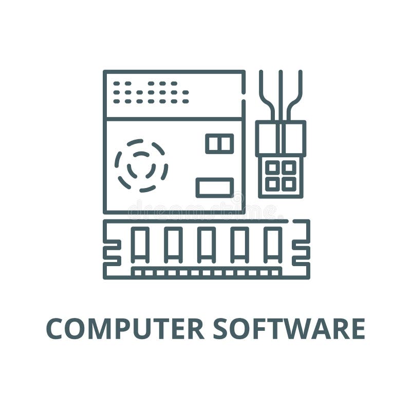 Computer Software Line Icon, Vector. Computer Software Outline Sign ... Computer Software Line Icon, Vector. Computer Software Outline Sign ...