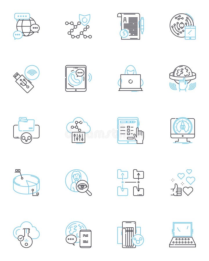 Computer Software Linear Icons Set. Program, Code, Application ... Computer Software Linear Icons Set. Program, Code, Application ...