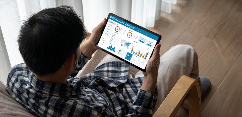 Computer Software for Website Traffic Analytics Data on Computer Screen ...