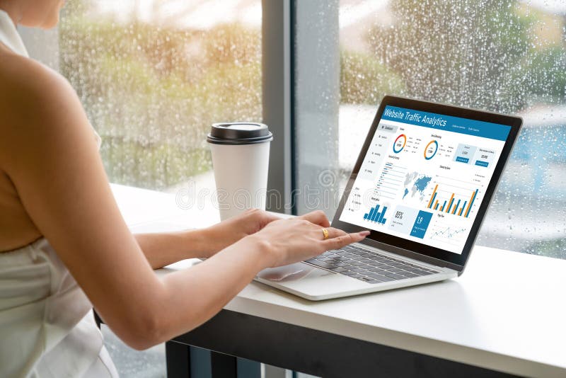 Computer Software for Website Traffic Analytics Data on Computer Screen ...