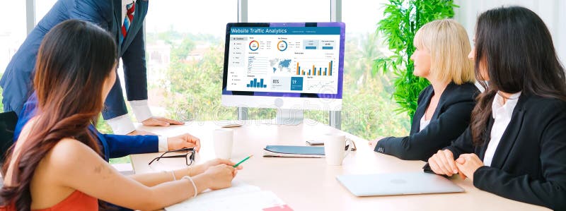 Computer Software for Website Traffic Analytics Data on Computer Screen ...