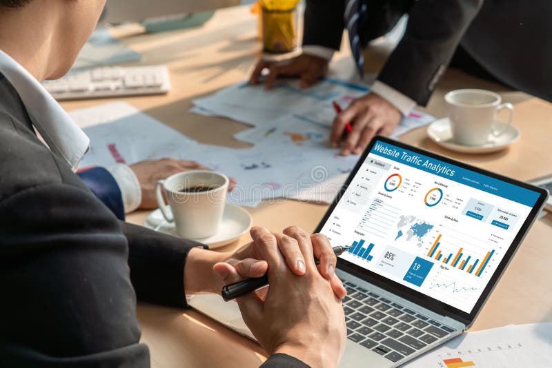 Computer Software for Website Traffic Analytics Data on Computer Screen ...