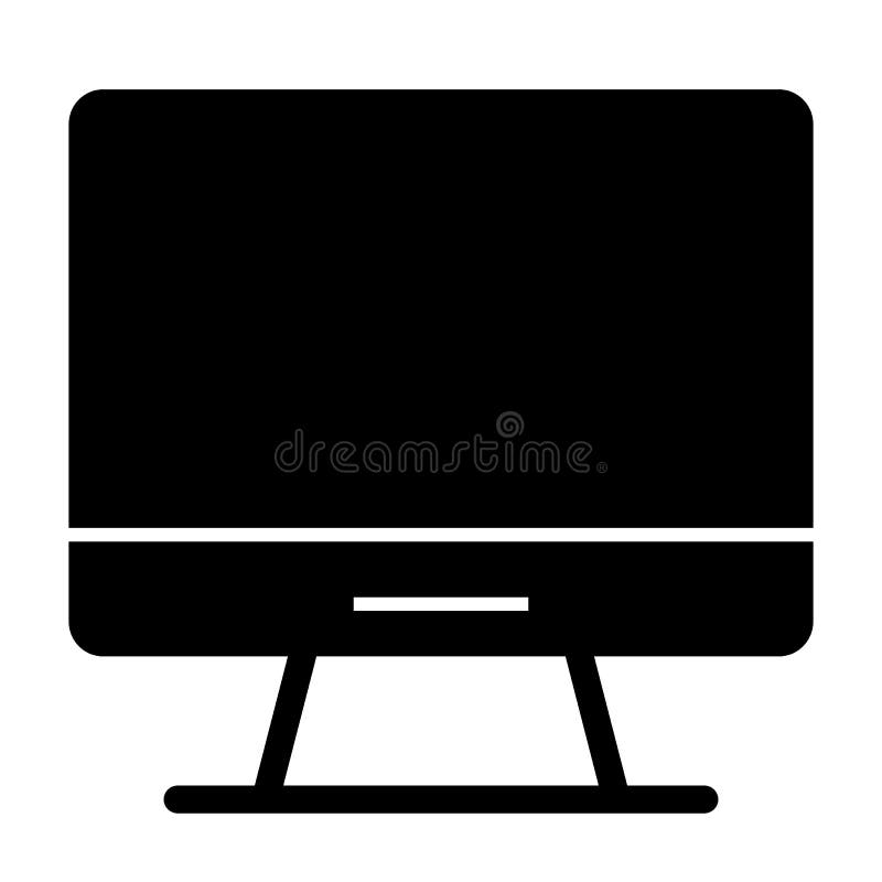 Computer Solid Icon. Desktop Vector Illustration Isolated on White ...