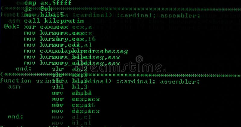 Computer Code Running on Screen Stock Footage - Video of hack, assembly: 387592328