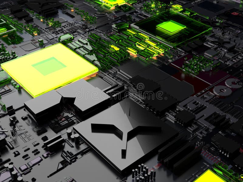 Computer spare parts. stock illustration. Illustration of science ...