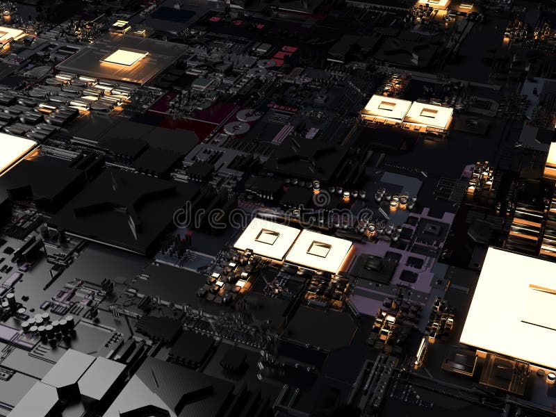 Computer spare parts. stock illustration. Illustration of glow - 211551553