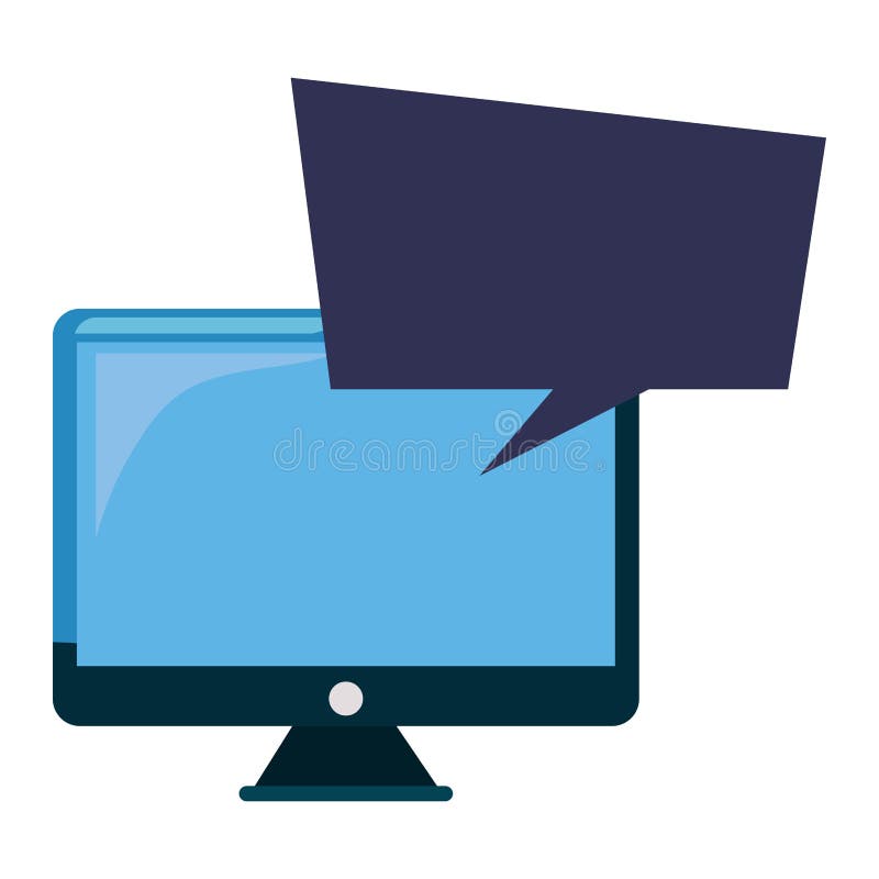 Computer Speech Bubble Communication Message Stock Vector ...