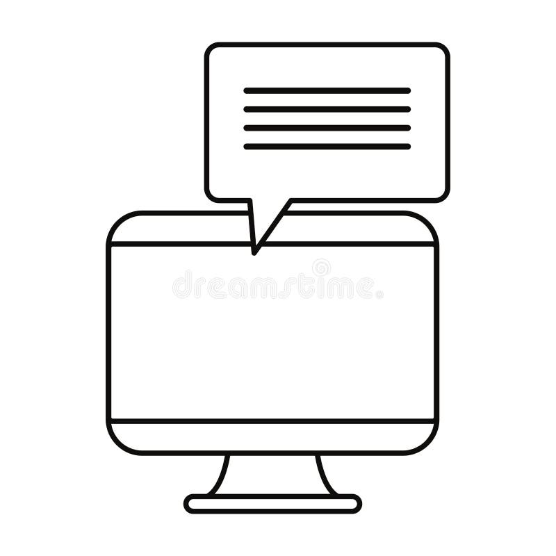 Computer with Speech Bubble and Light Bulb Stock Vector - Illustration ...
