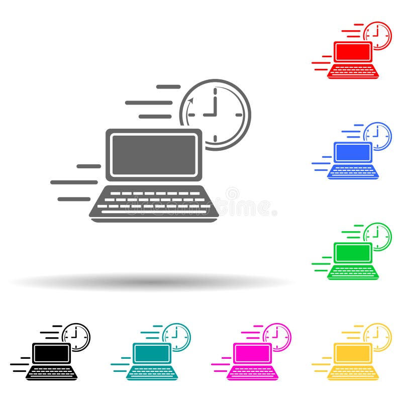 Computer Speed Multi Color Style Icon. Simple Glyph, Flat Vector of ...