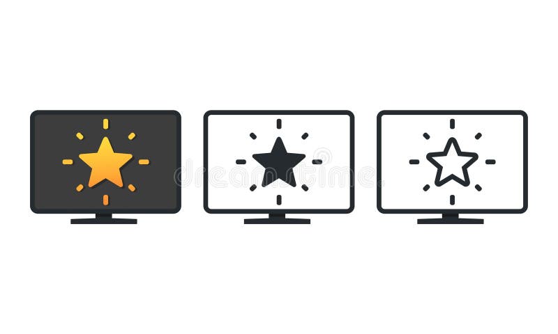 Computer with Star Icon. Illustration Vector Stock Vector ...