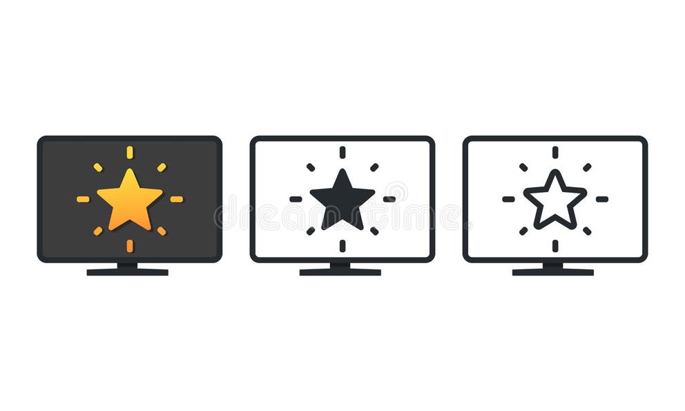 Computer with Star Icon. Illustration Vector Stock Vector ...