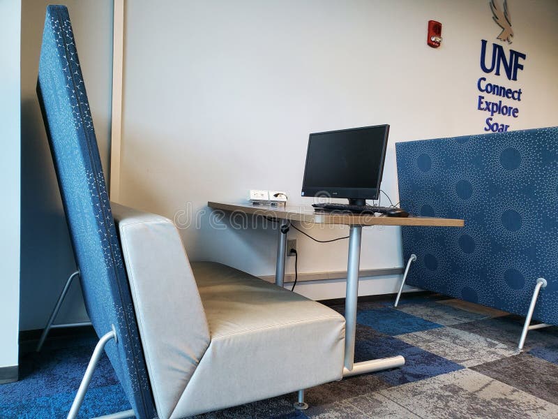 Computer Station at Library Editorial Photography - Image of property ...