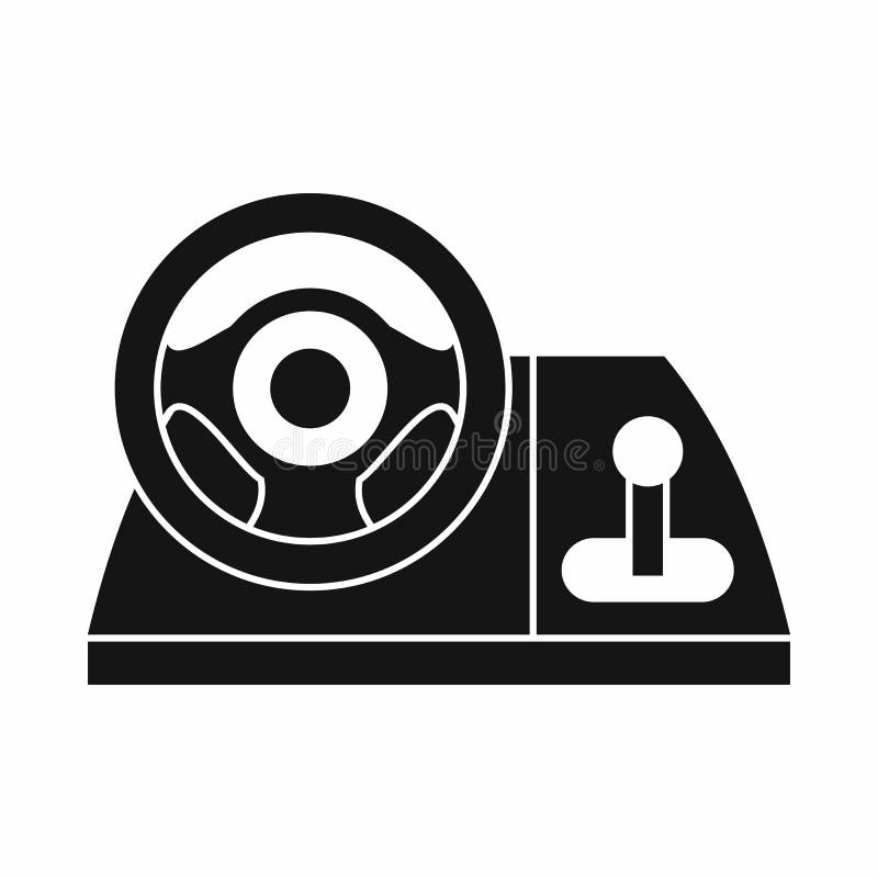 Computer Steering Wheel Icon, Simple Style Stock Illustration ...